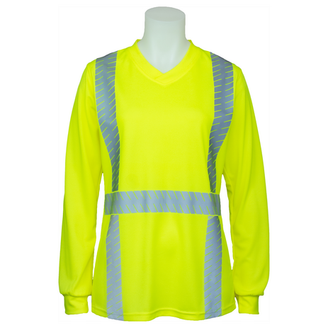 7007 WOMEN CL 2 SEGMENTED HI-VIZ LONG SLEEVE TEE - Product - Delta Plus
